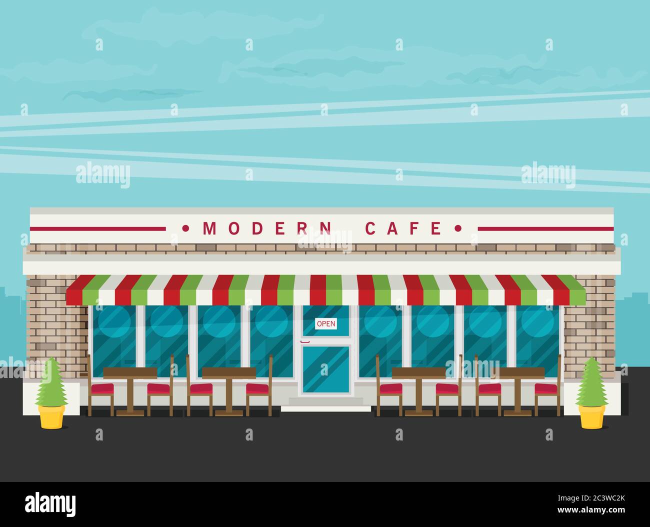 Cafe facade design Stock Vector Images - Alamy