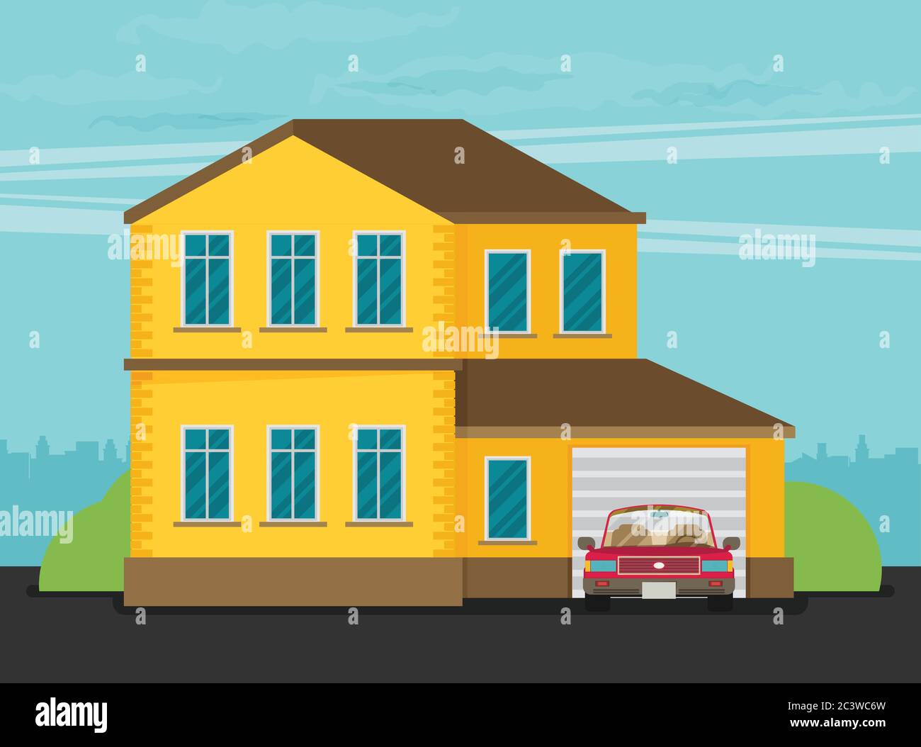 Flat Residential House. Vector illustration Stock Vector Image & Art ...