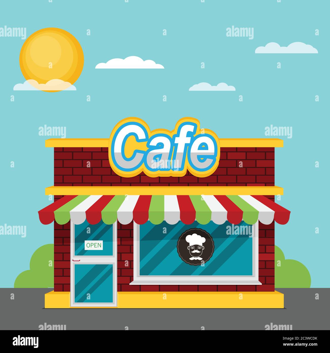 Facade of cafe flat vector Stock Vector Image & Art - Alamy