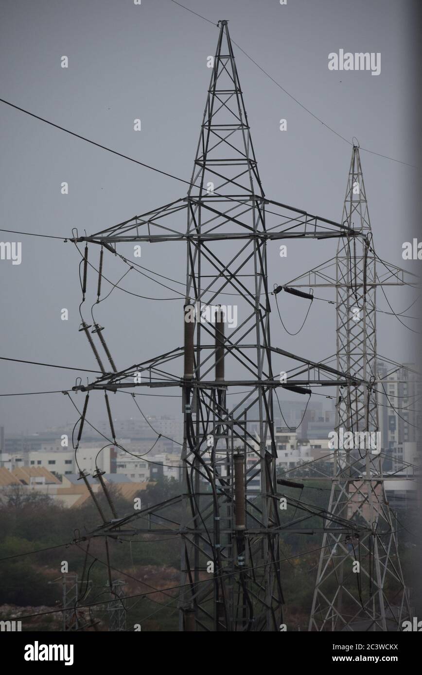 Electrical Line Pylon Stock Photo - Alamy