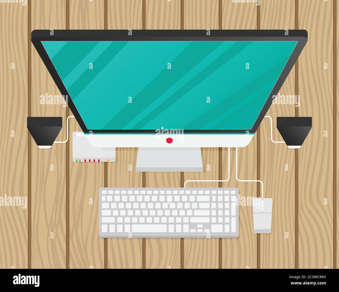 Computer top view Stock Vector Images - Alamy