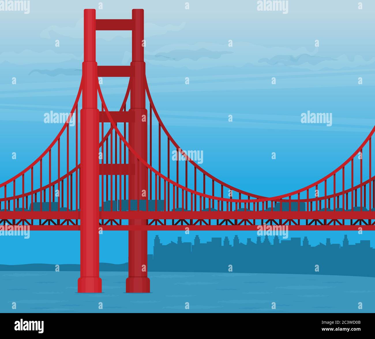 Golden Gate Bridge Drawing Step By Step