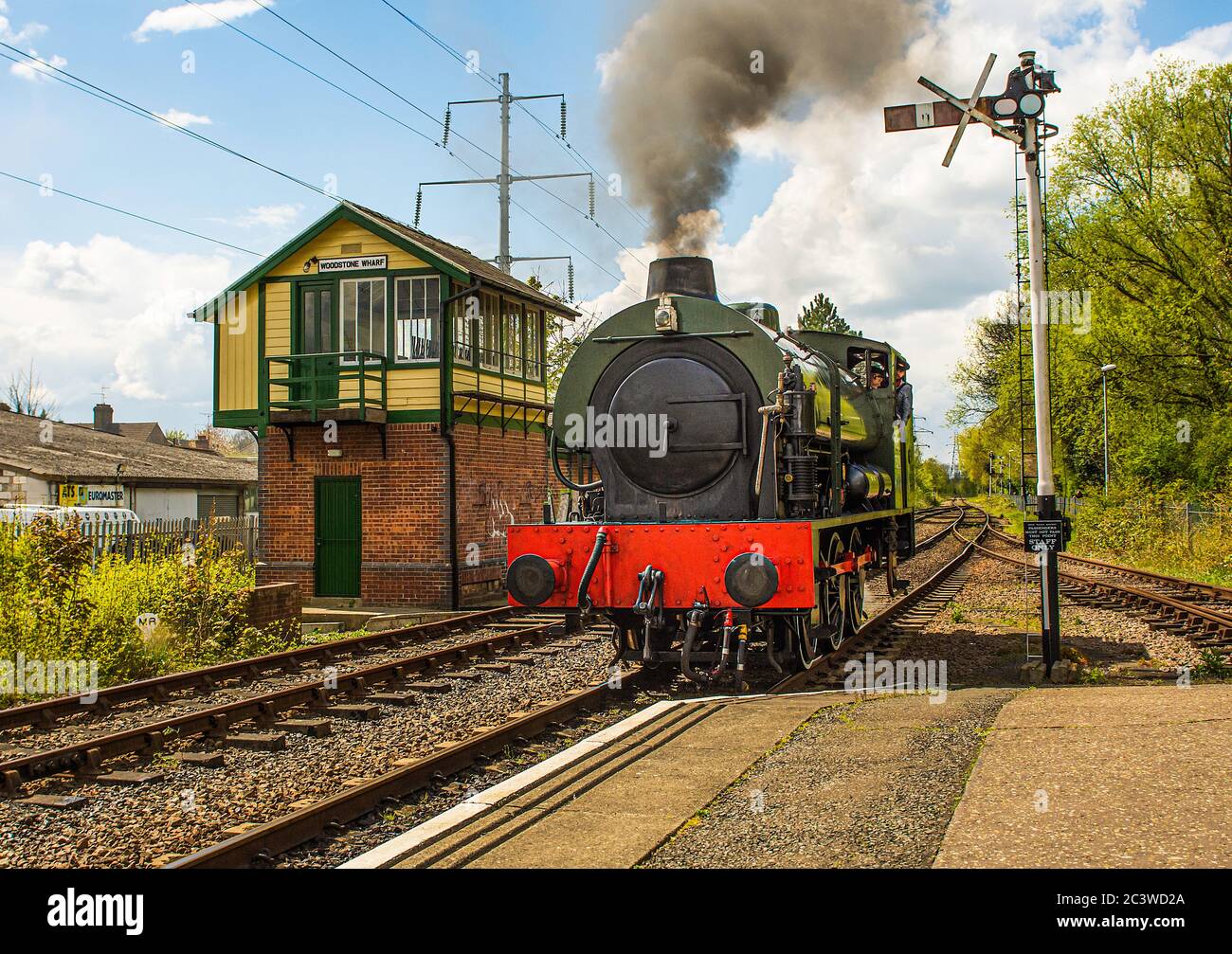 A Saddle Tank Steam Train heads into the Nene Valley Railways ...