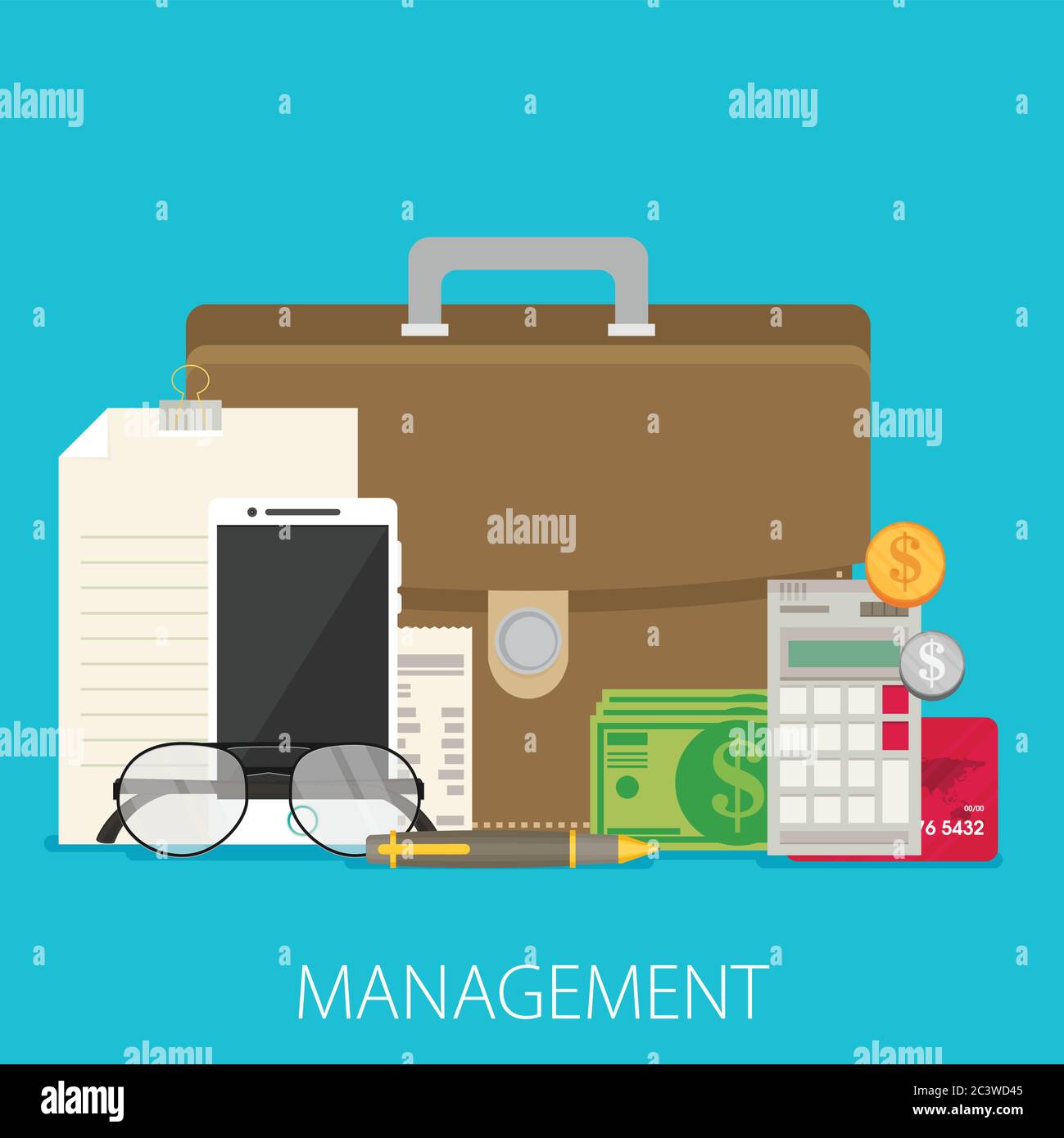 Vector illustration of management flat design concept Stock Vector ...