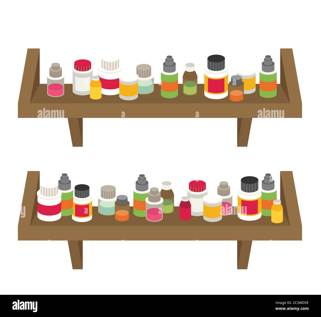 Medicine bottles set in flat design. Vector illustration Stock Vector ...