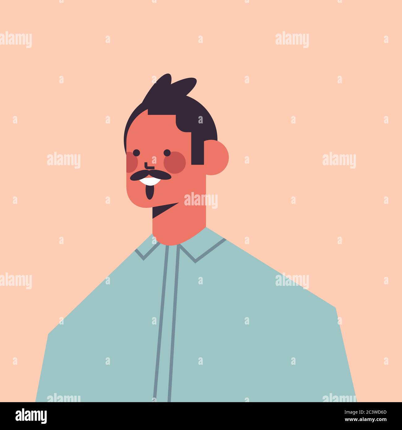 happy man looking in camera smiling guy avatar male cartoon character ...