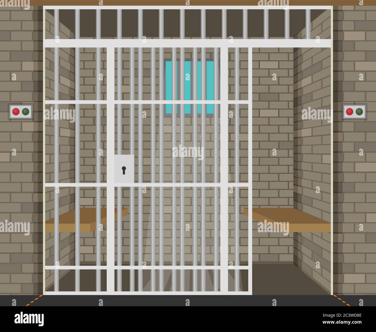Scene with prison room. Flat illustration Stock Vector Image & Art - Alamy