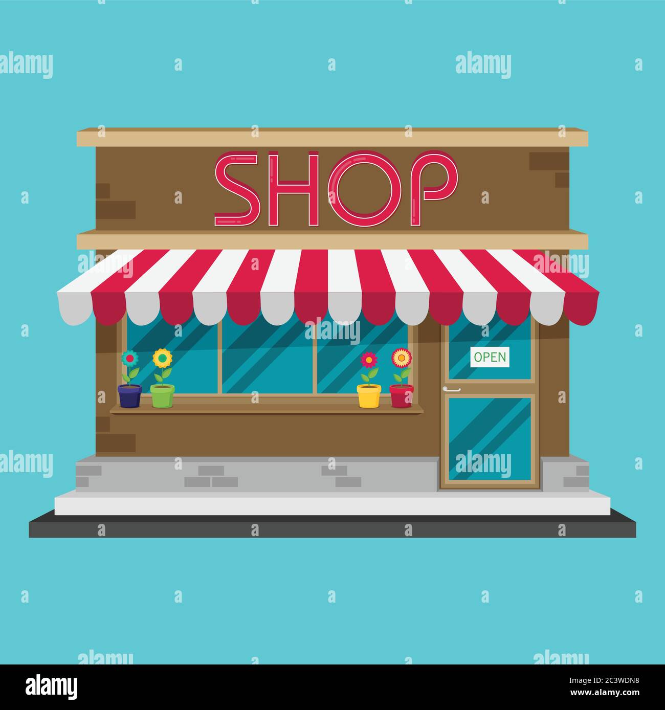 Flat shop building flat vector Stock Vector Image & Art - Alamy