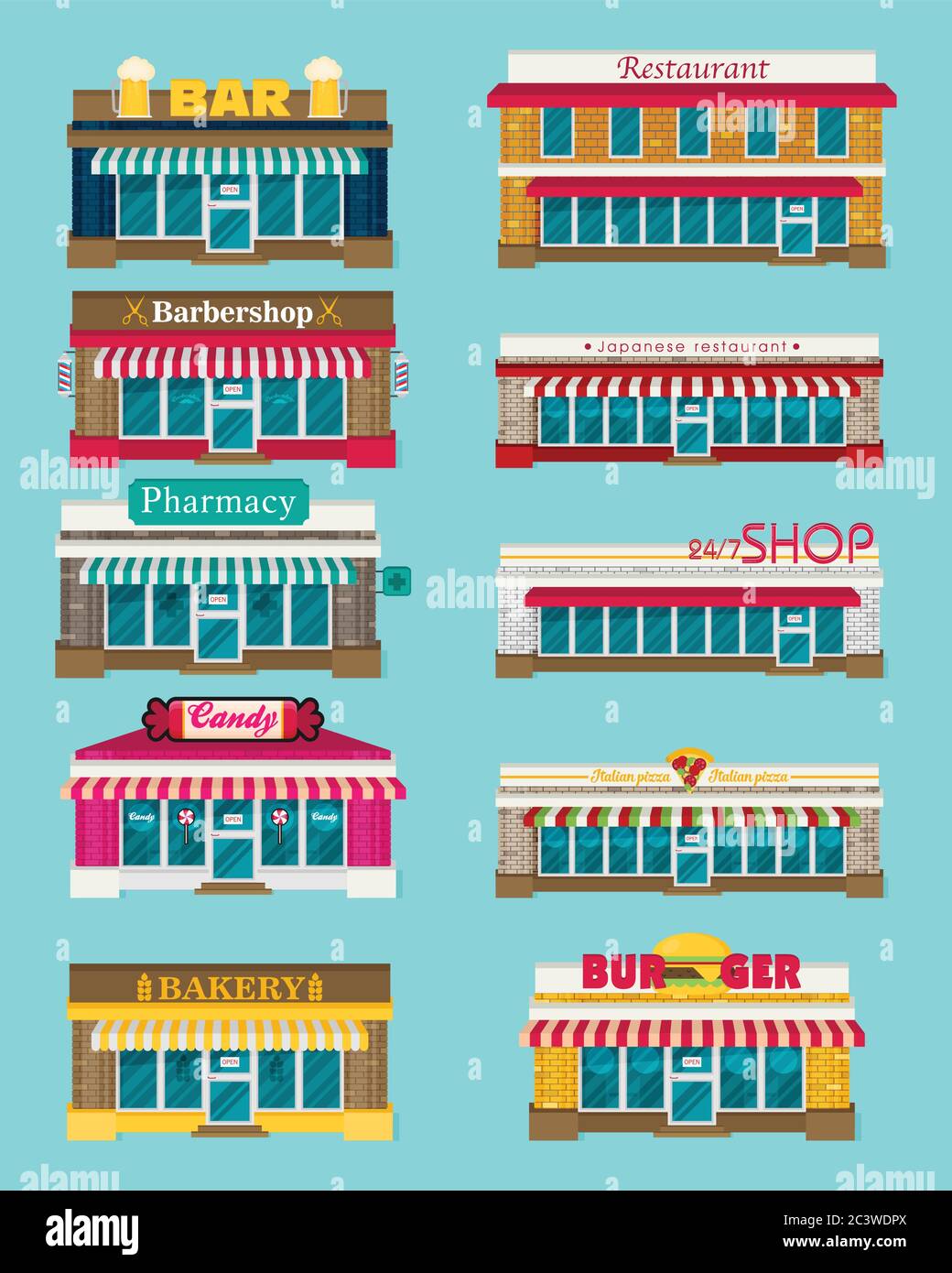 Shops vector vectors hi-res stock photography and images - Alamy