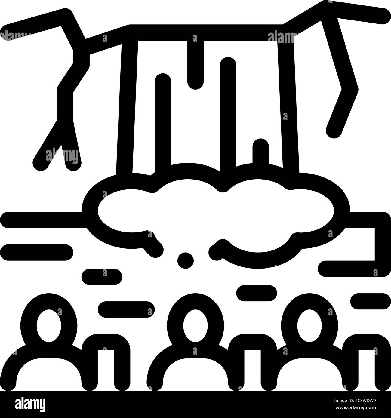 human visit waterfall icon vector outline illustration Stock Vector ...