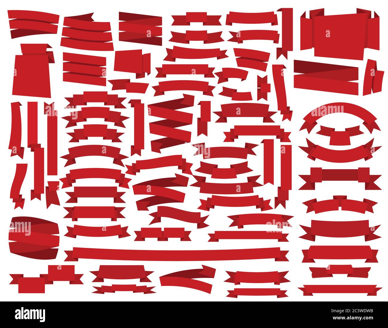 Vector red Ribbons Set Stock Vector Image & Art - Alamy