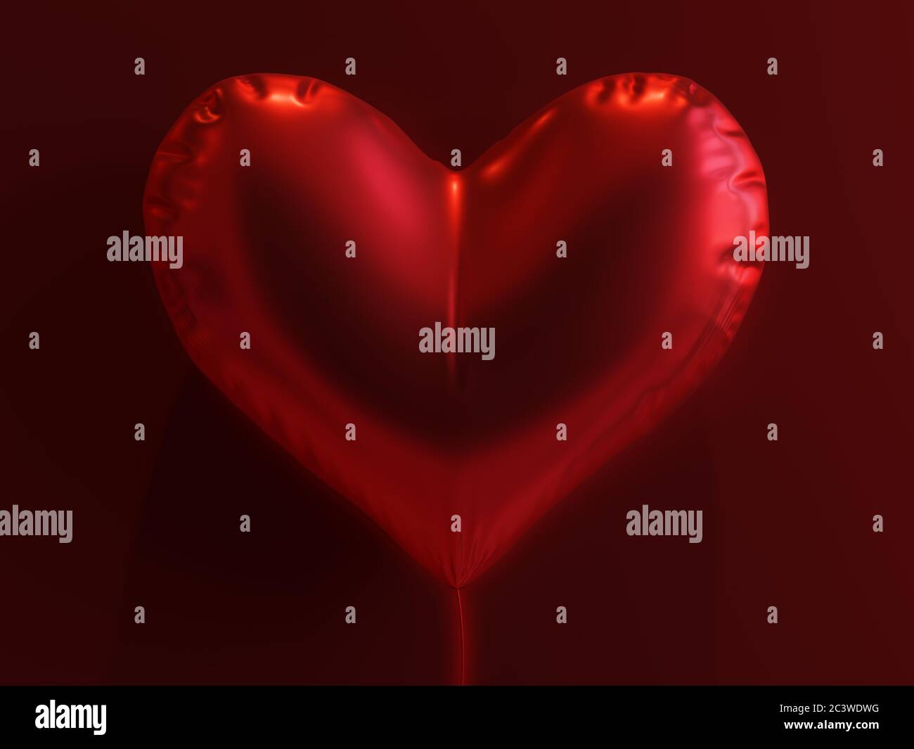 Red color balloon in heart shape. 3d illustration Stock Photo - Alamy