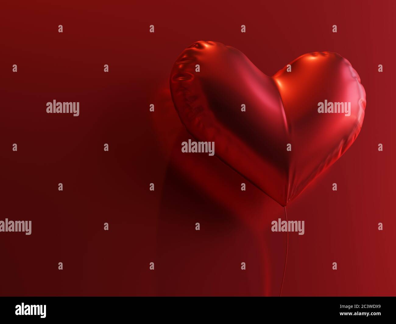 Red color balloon in heart shape. 3d illustration Stock Photo - Alamy