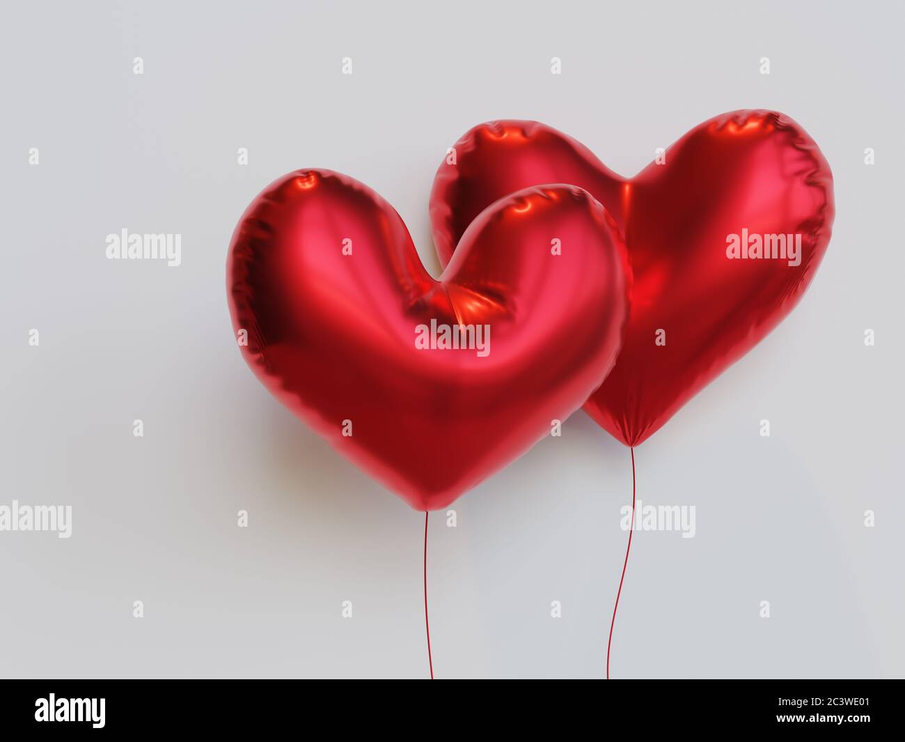 Red color balloon in heart shape. 3d illustration Stock Photo - Alamy