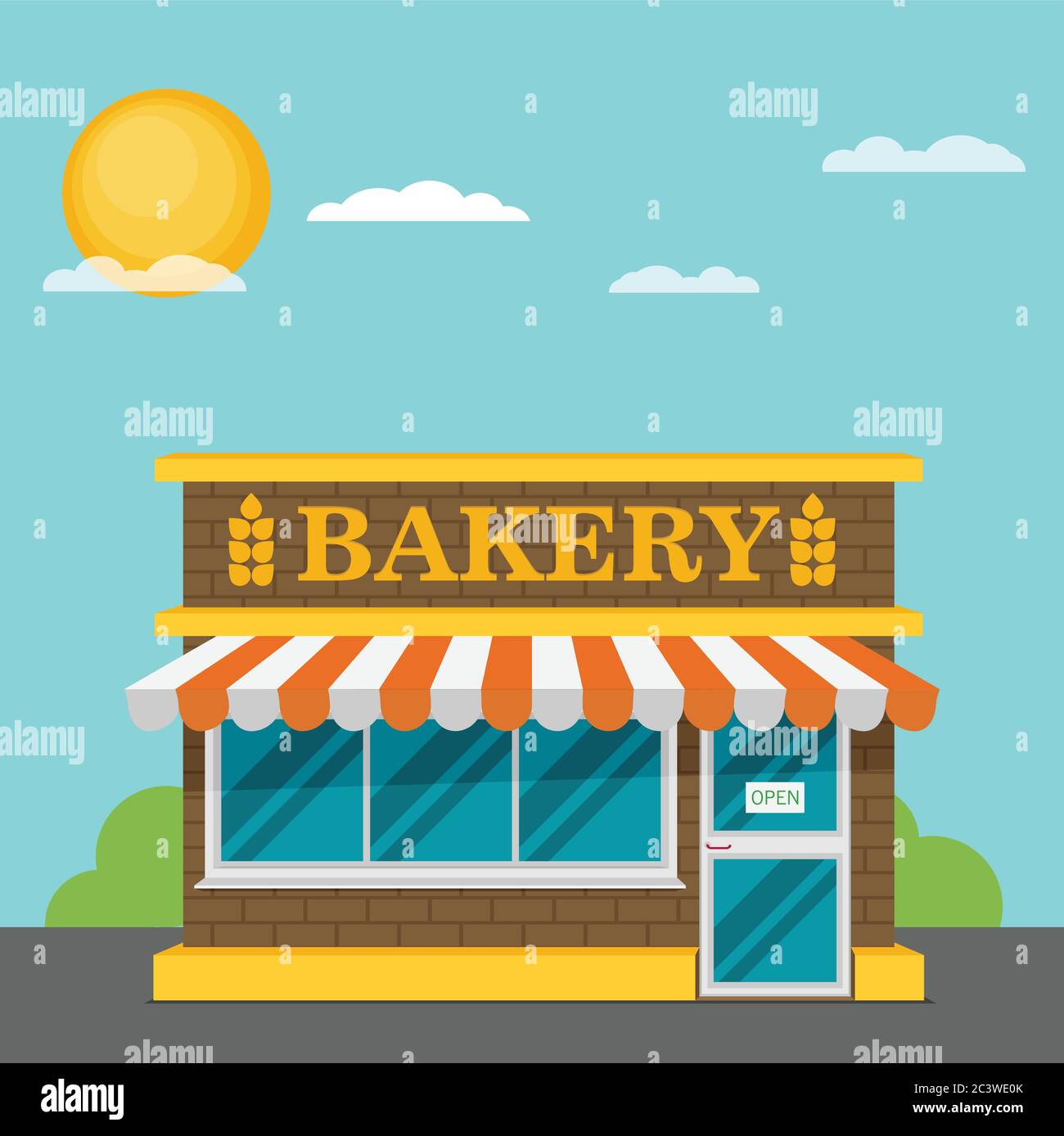 Facade of bakery flat vector Stock Vector Image & Art - Alamy
