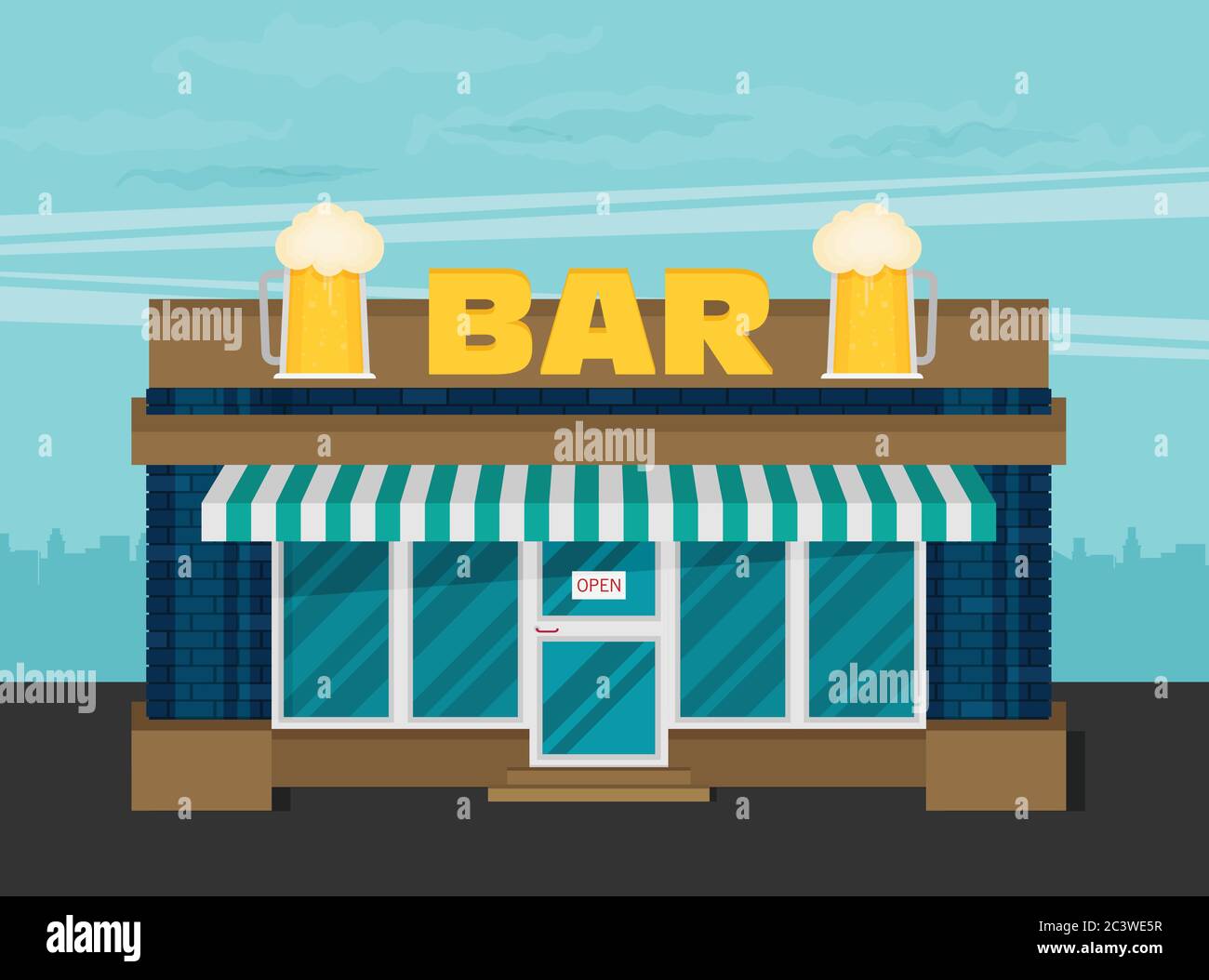 Facade of bar flat vector Stock Vector Image & Art - Alamy