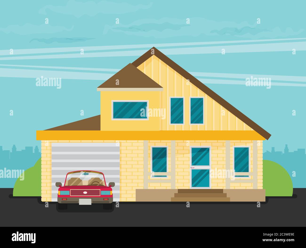 Flat Residential House. Vector illustration Stock Vector Image & Art ...