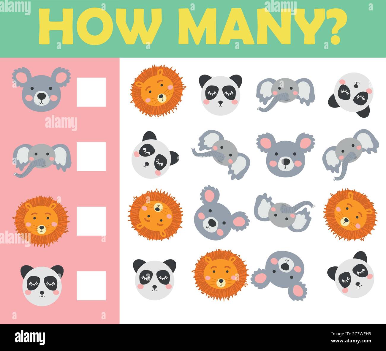 Cartoon Illustration of Education Mathematical Game of Animals Counting ...