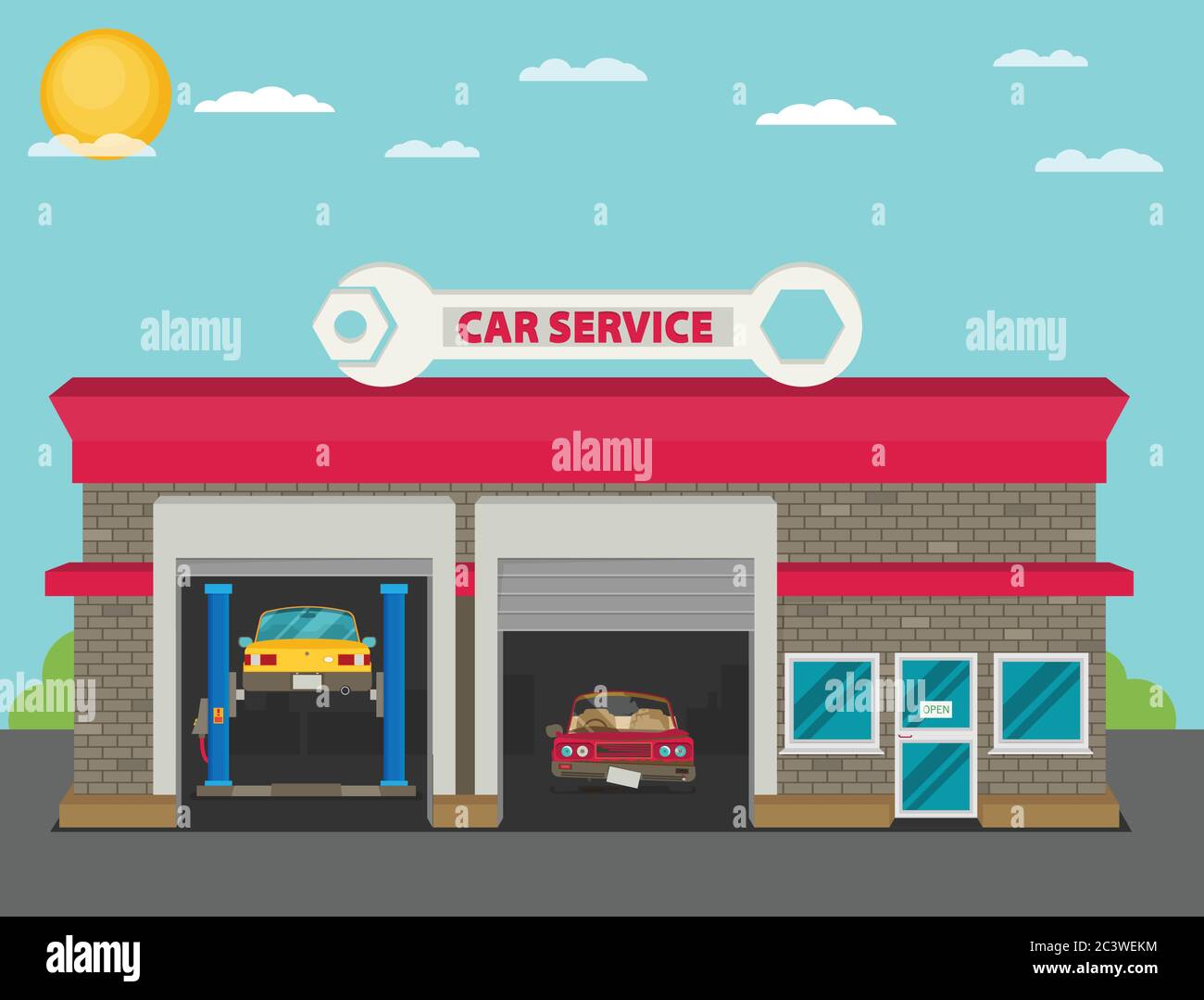 Vector Car Service flat Stock Vector Image & Art - Alamy