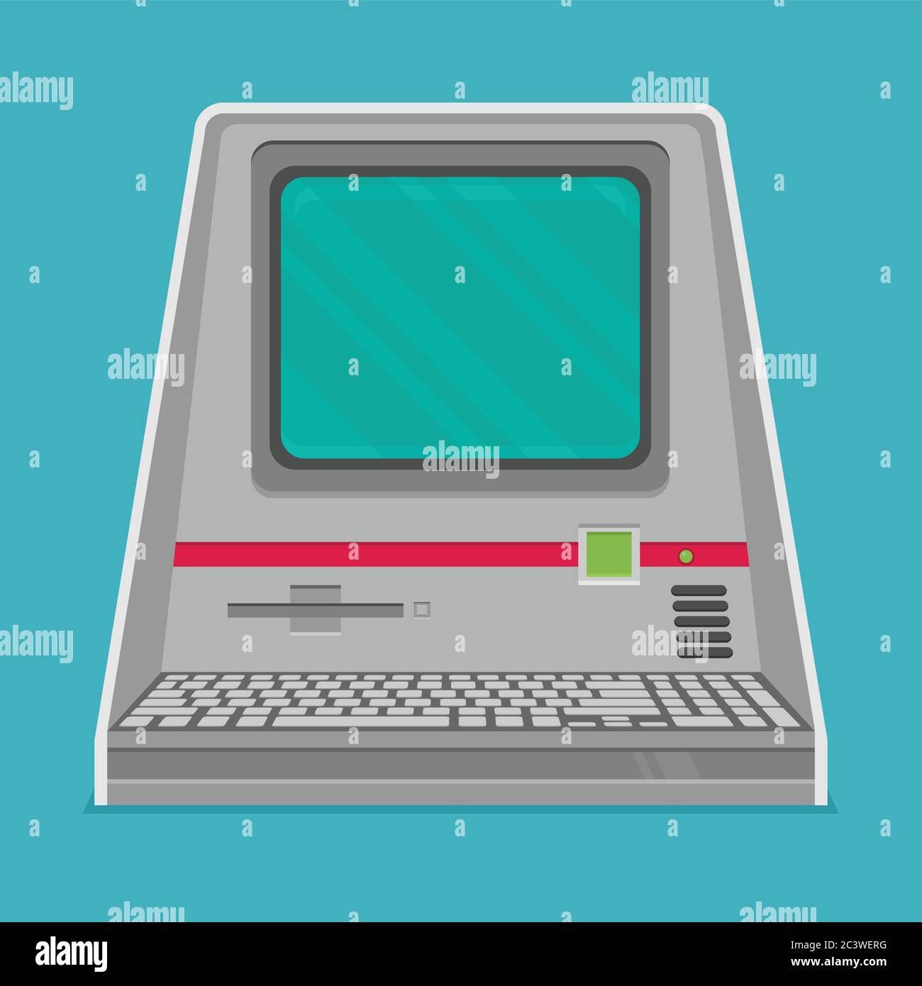 Vintage personal computer. Vector illustration Stock Vector Image & Art ...