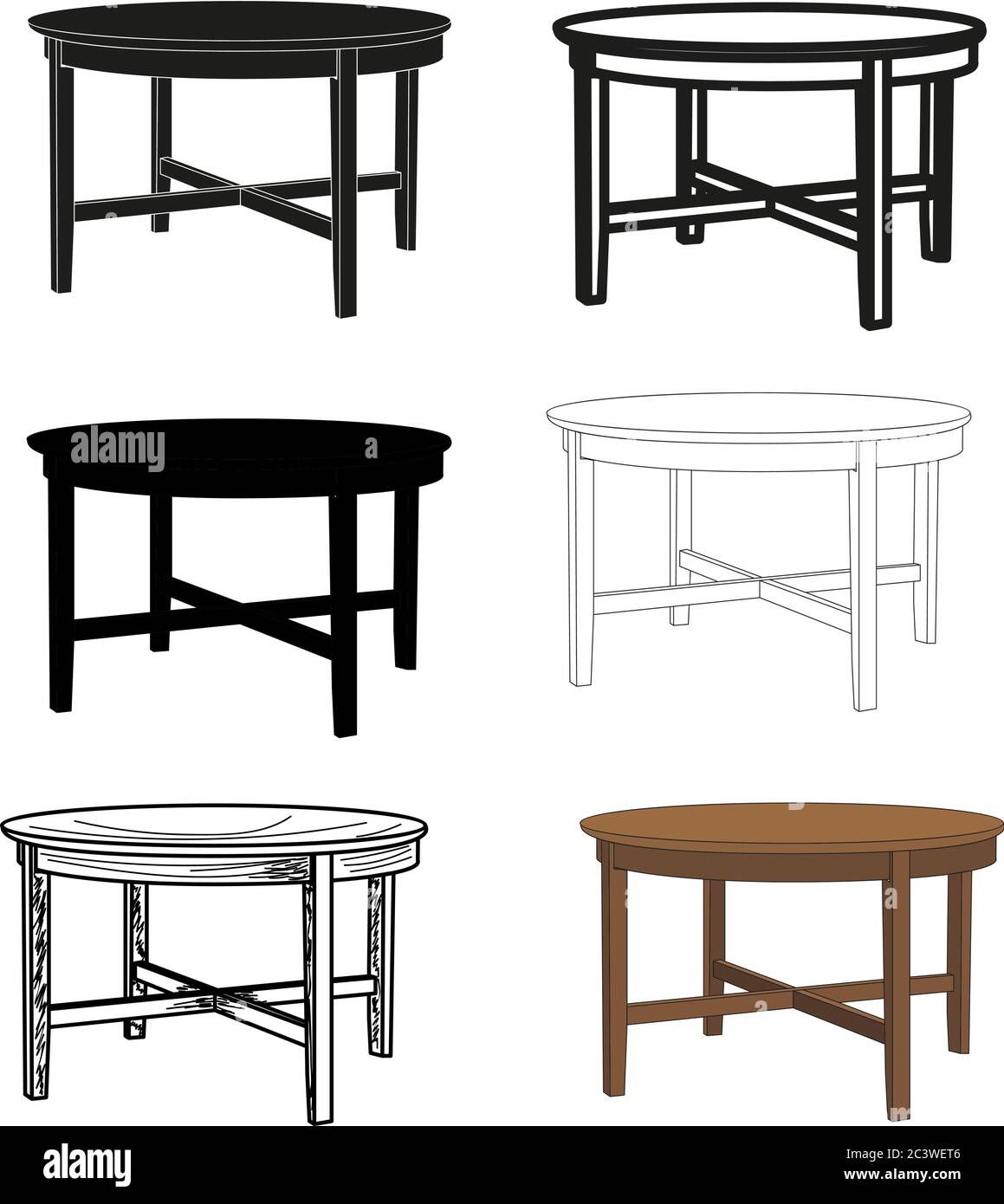 vector, isolated, table, round Stock Vector Image & Art - Alamy