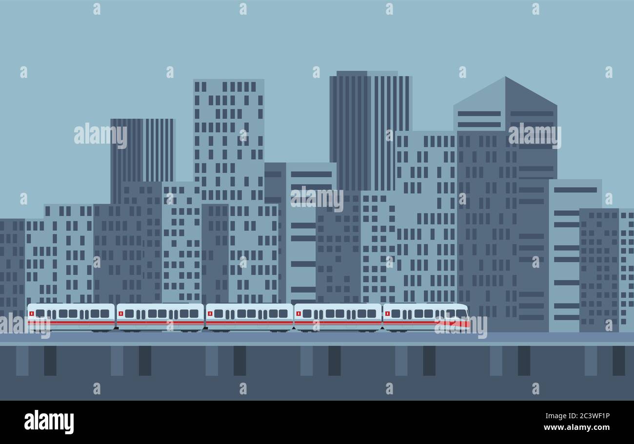 Train on railway. Vector travel concept background Stock Vector Image ...