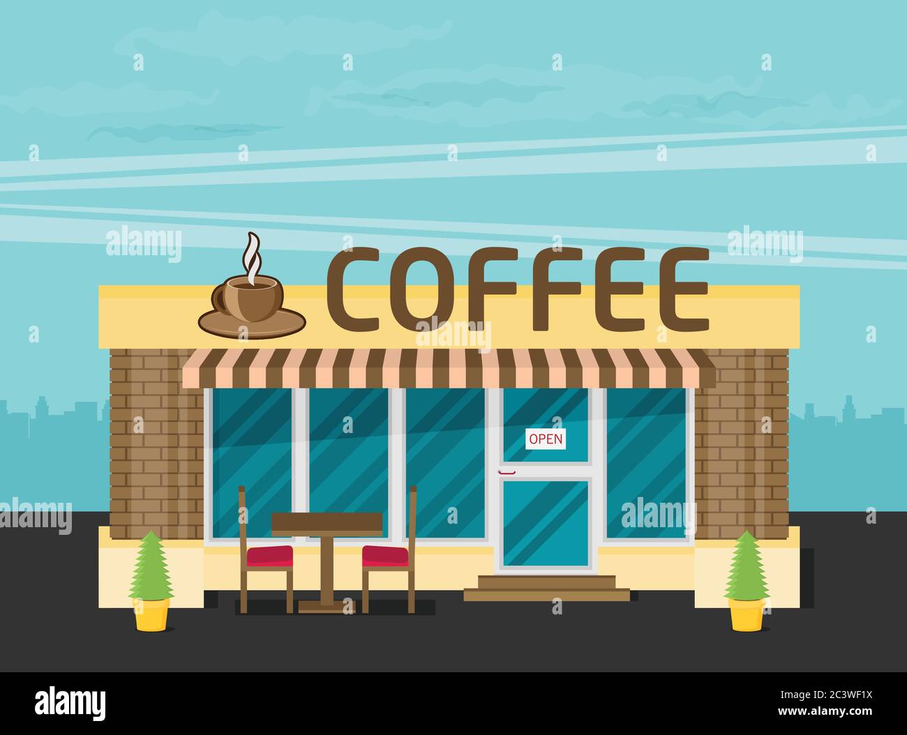 Facade of cafe flat vector Stock Vector Image & Art - Alamy