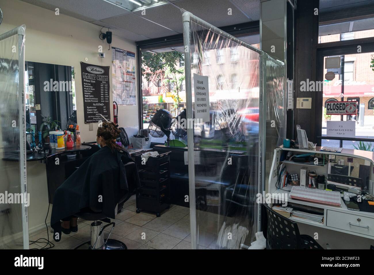 New York, NY - June 22, 2020: Barbershops in the Bronx started to serve ...