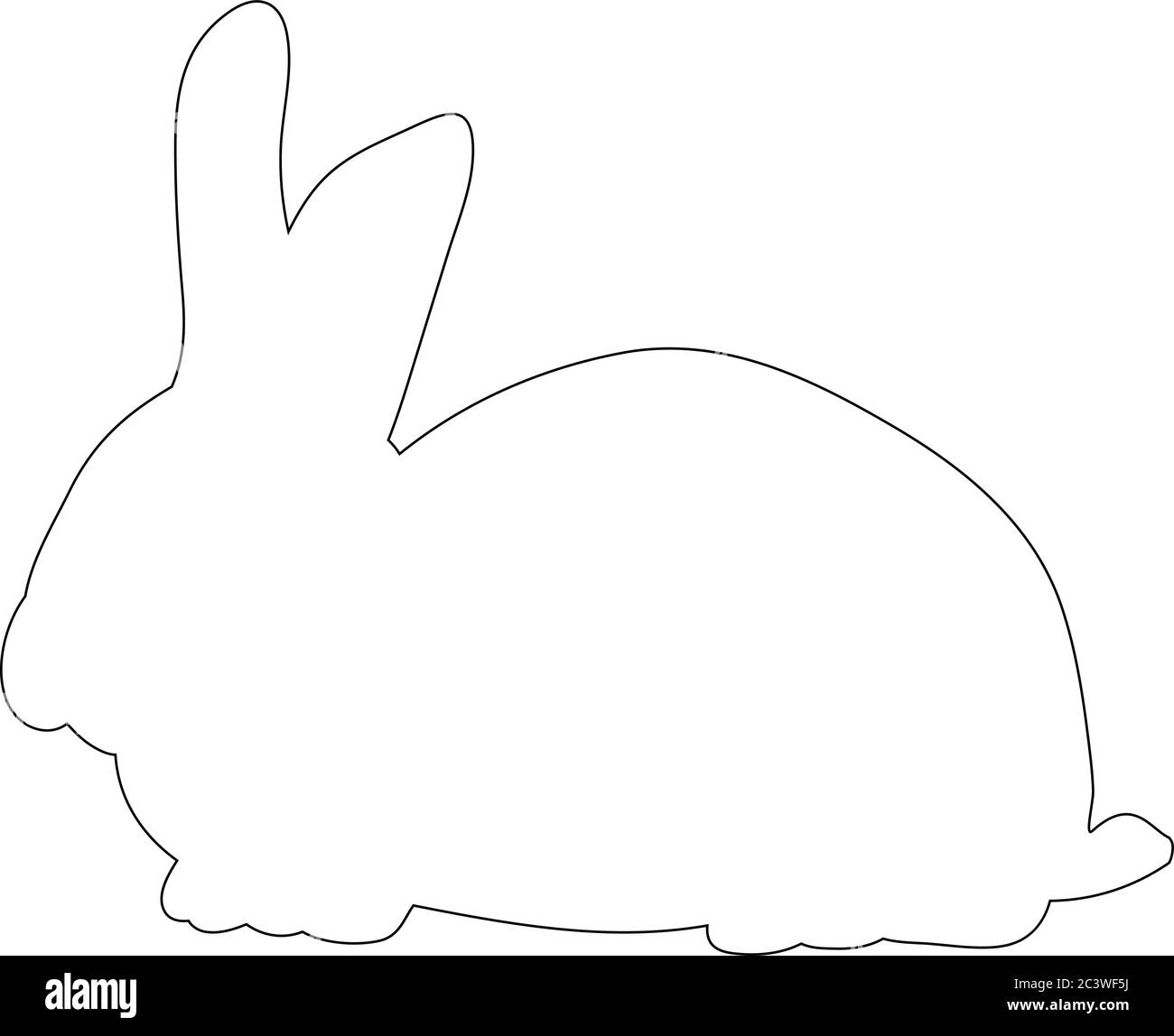 vector, isolated outline of a rabbit on a white background, icon Stock ...
