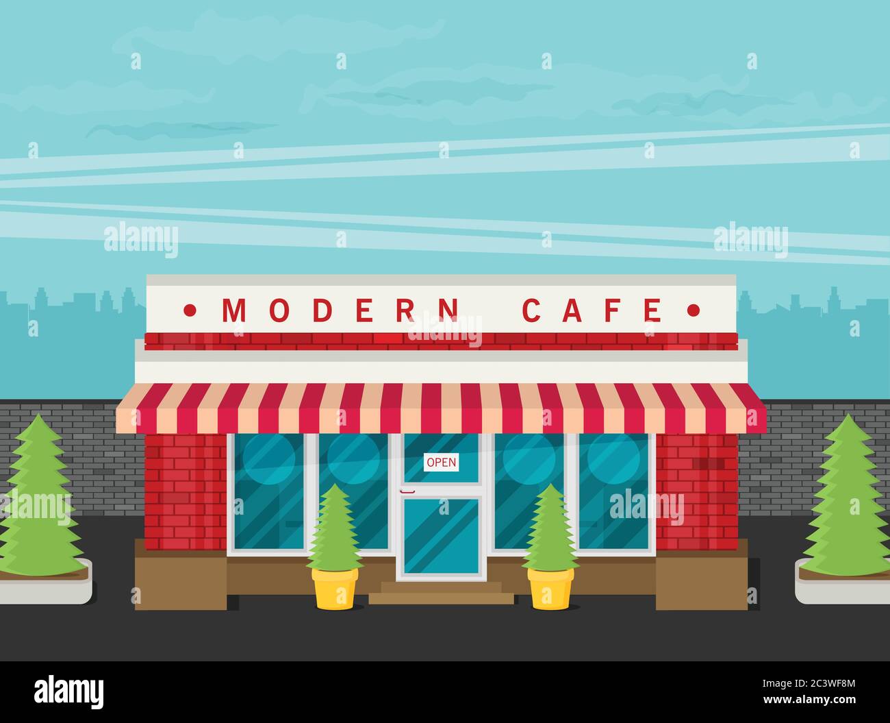 Facade of cafe flat vector Stock Vector Image & Art - Alamy