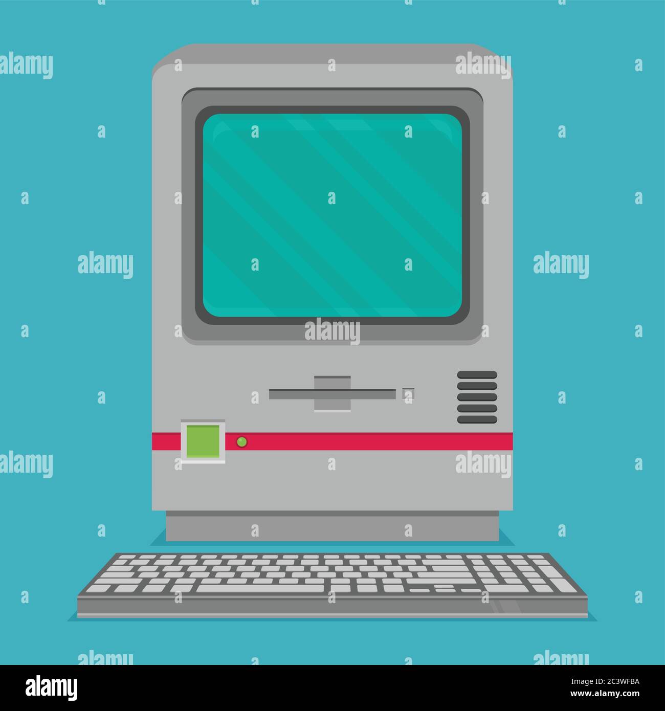 Vintage personal computer. Vector illustration Stock Vector Image & Art ...