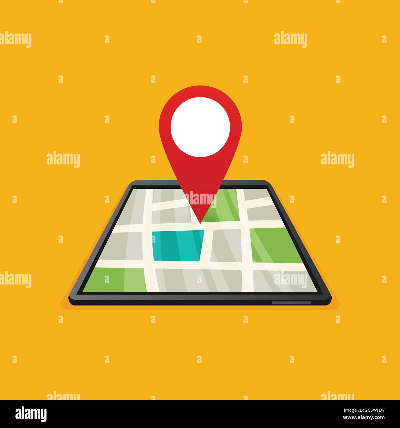 Flat vector GPS navigation Stock Vector Image & Art - Alamy