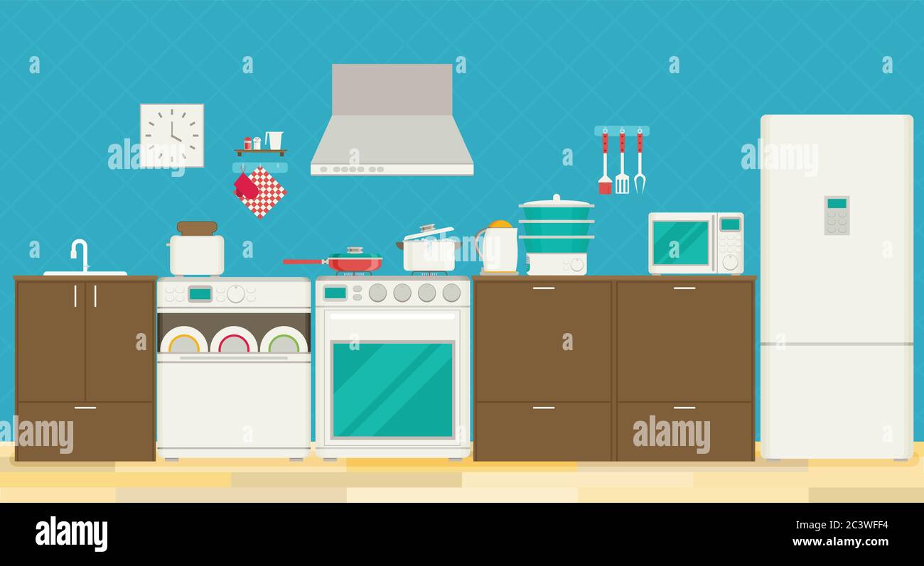 Food on stove cookery Stock Vector Images - Alamy