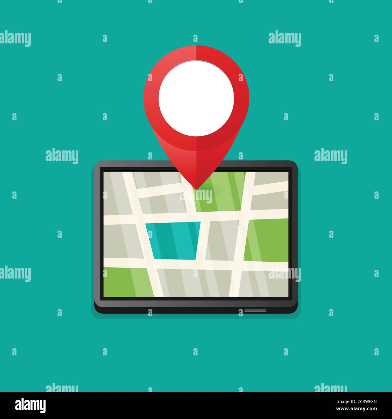 Flat vector GPS navigation Stock Vector Image & Art - Alamy