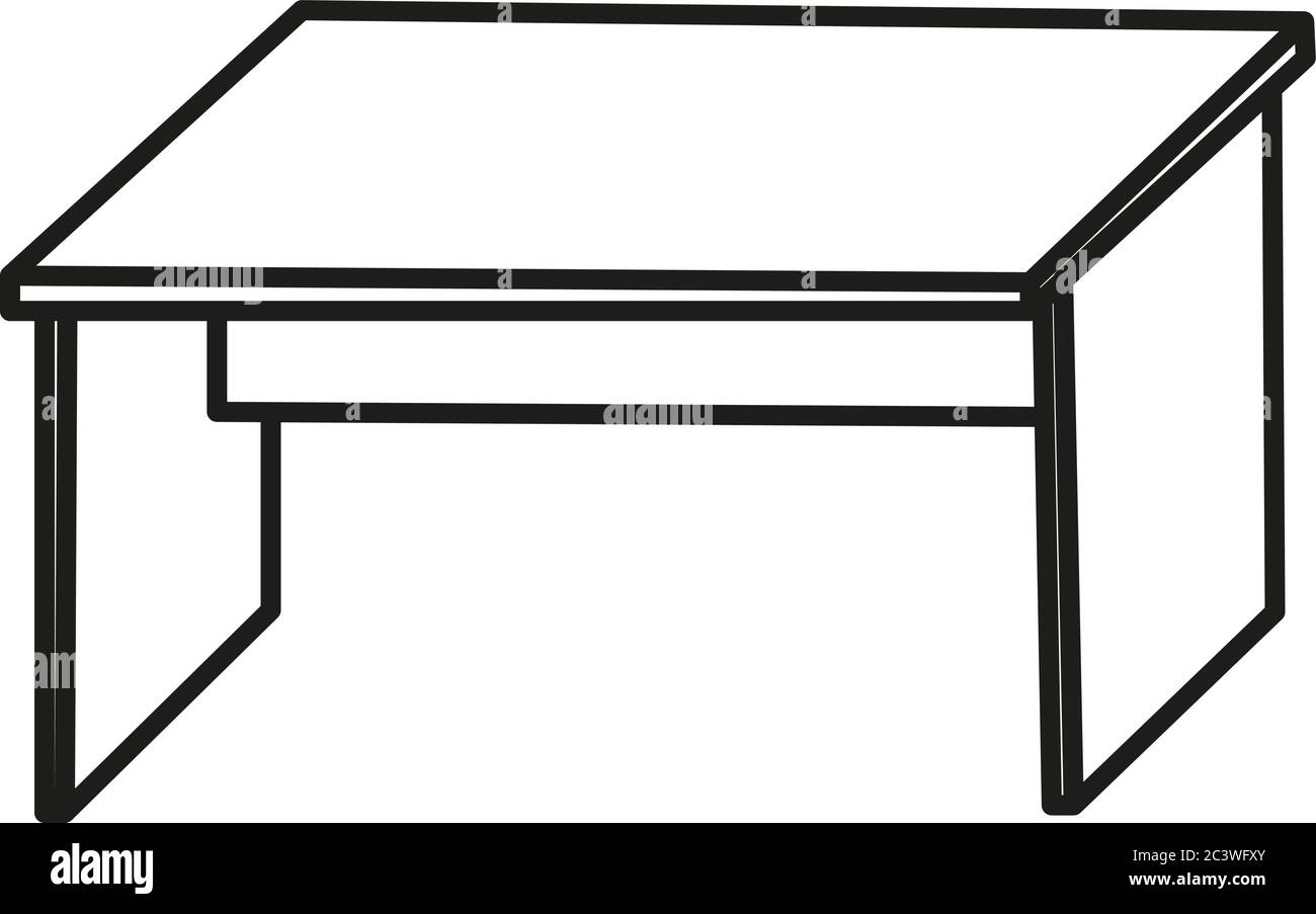 vector, isolated sketch of a computer table Stock Vector Image & Art ...