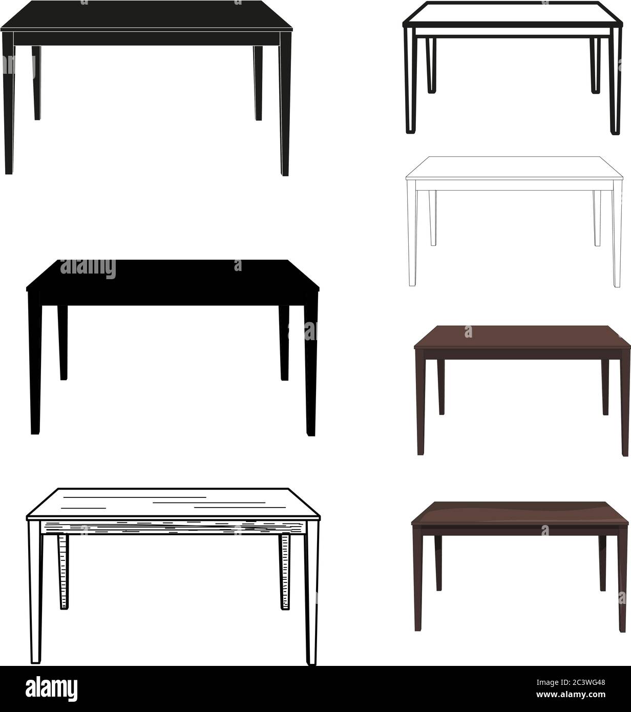 vector, isolated, table, set, sketch Stock Vector Image & Art - Alamy