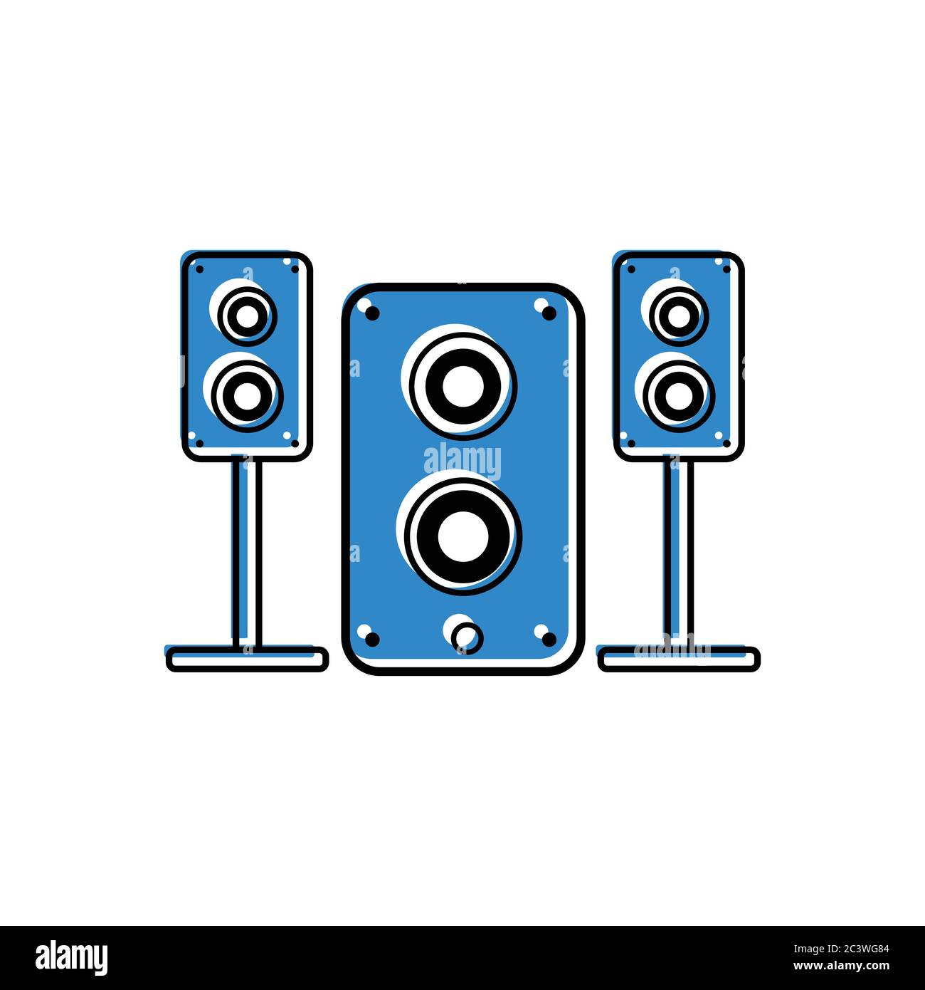 stereo speaker flat icon. vector sound system speakers. music flat icon ...