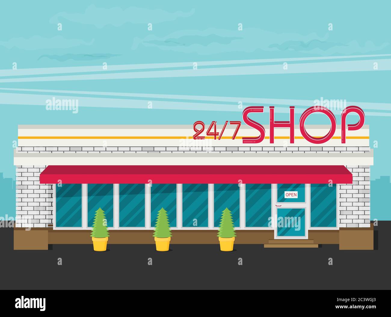 Flat shop building flat vector Stock Vector Image & Art - Alamy