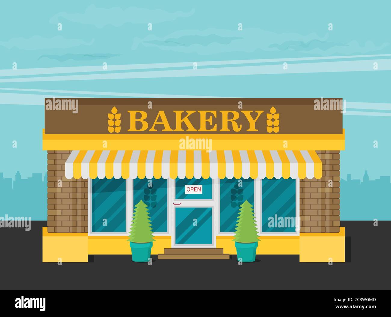 Facade of bakery flat vector Stock Vector Image & Art - Alamy