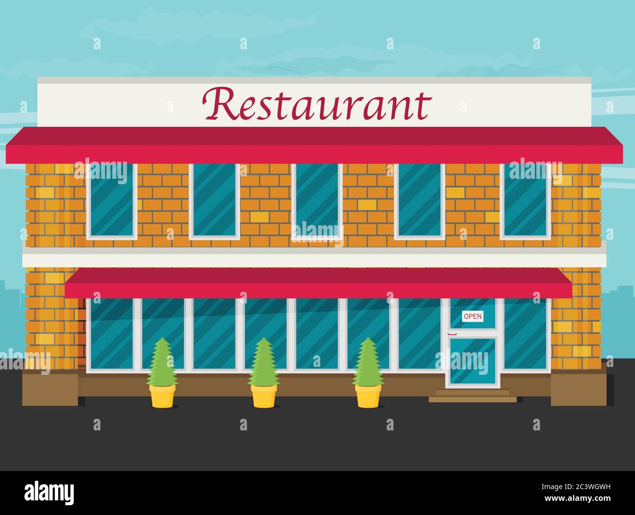 Facade of restaurant flat vector Stock Vector Image & Art - Alamy
