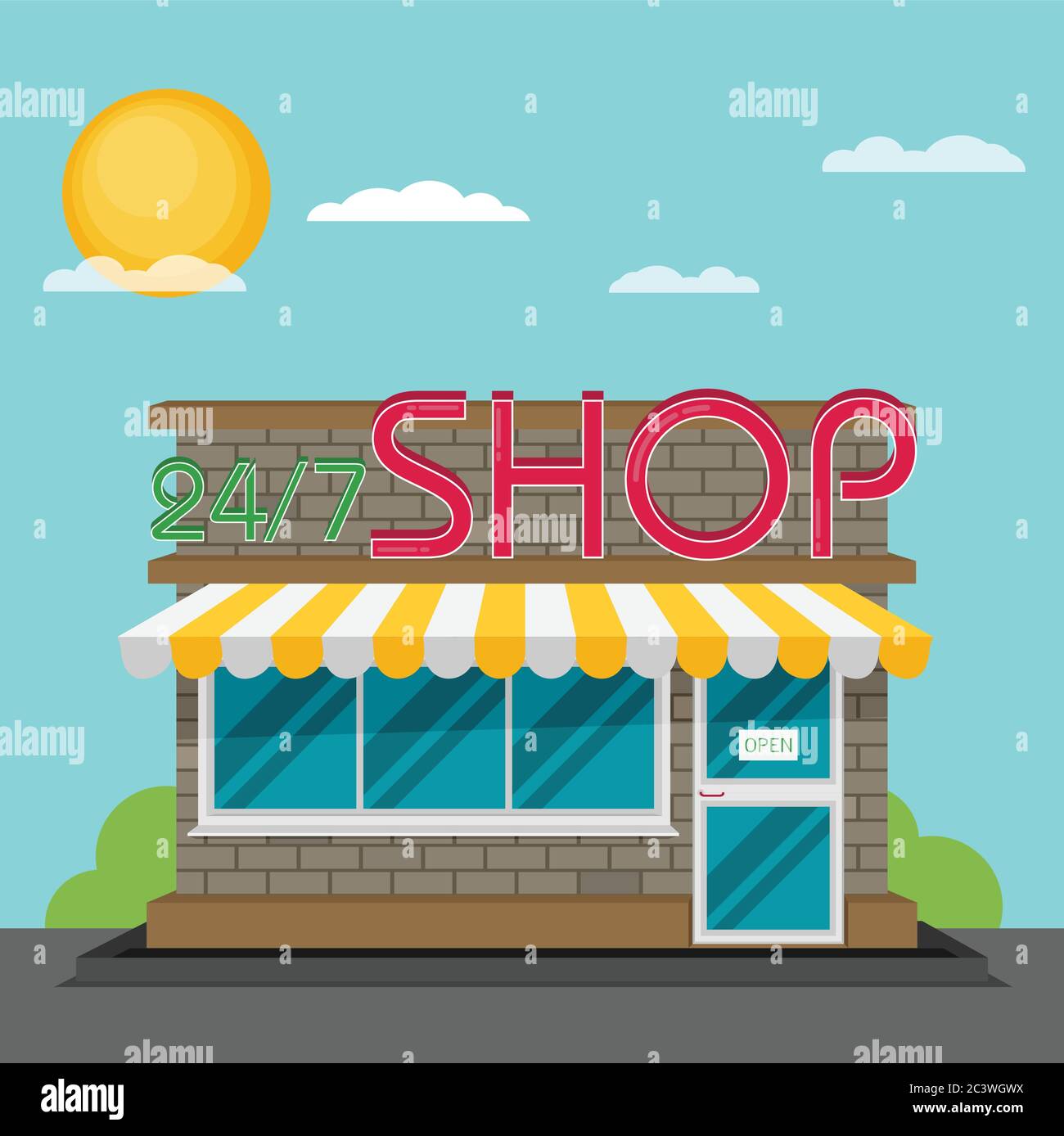 Flat shop building flat vector Stock Vector Image & Art - Alamy