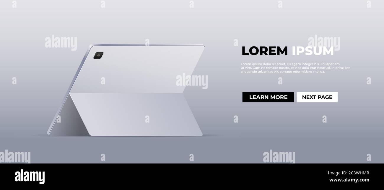 modern tablet computer back view realistic mockup gadgets and devices ...
