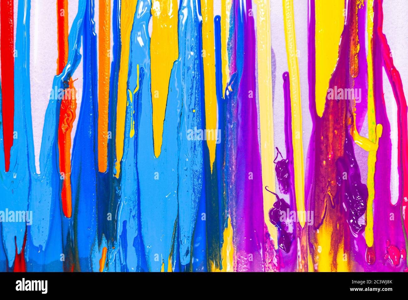 colorful of screen printing ink are dripping on white background Stock ...