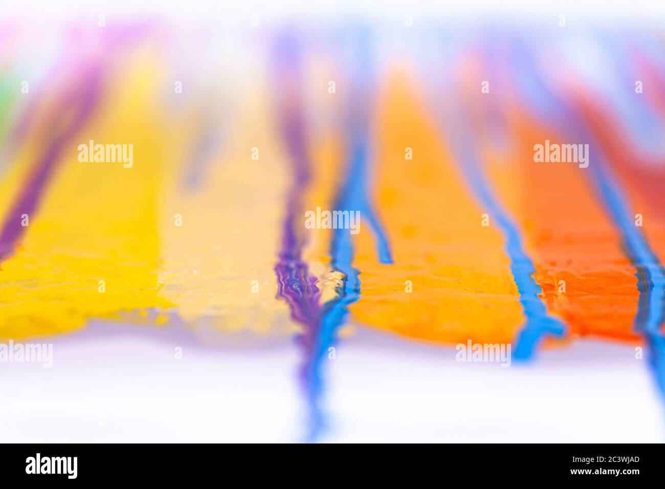 colorful of screen printing ink are dripping on white background Stock ...