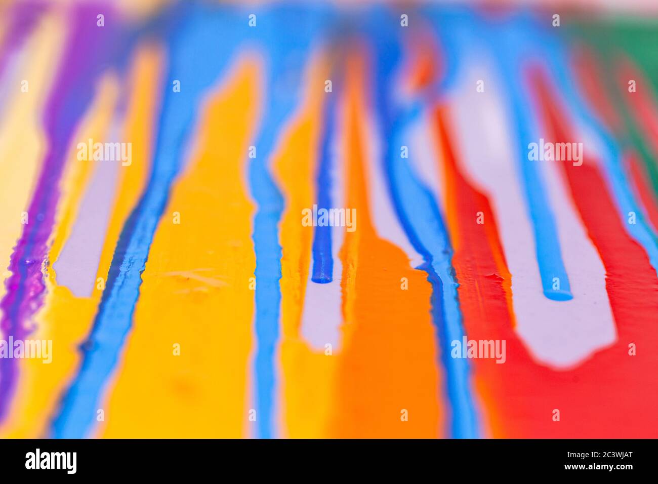 colorful of screen printing ink are dripping on white background Stock ...