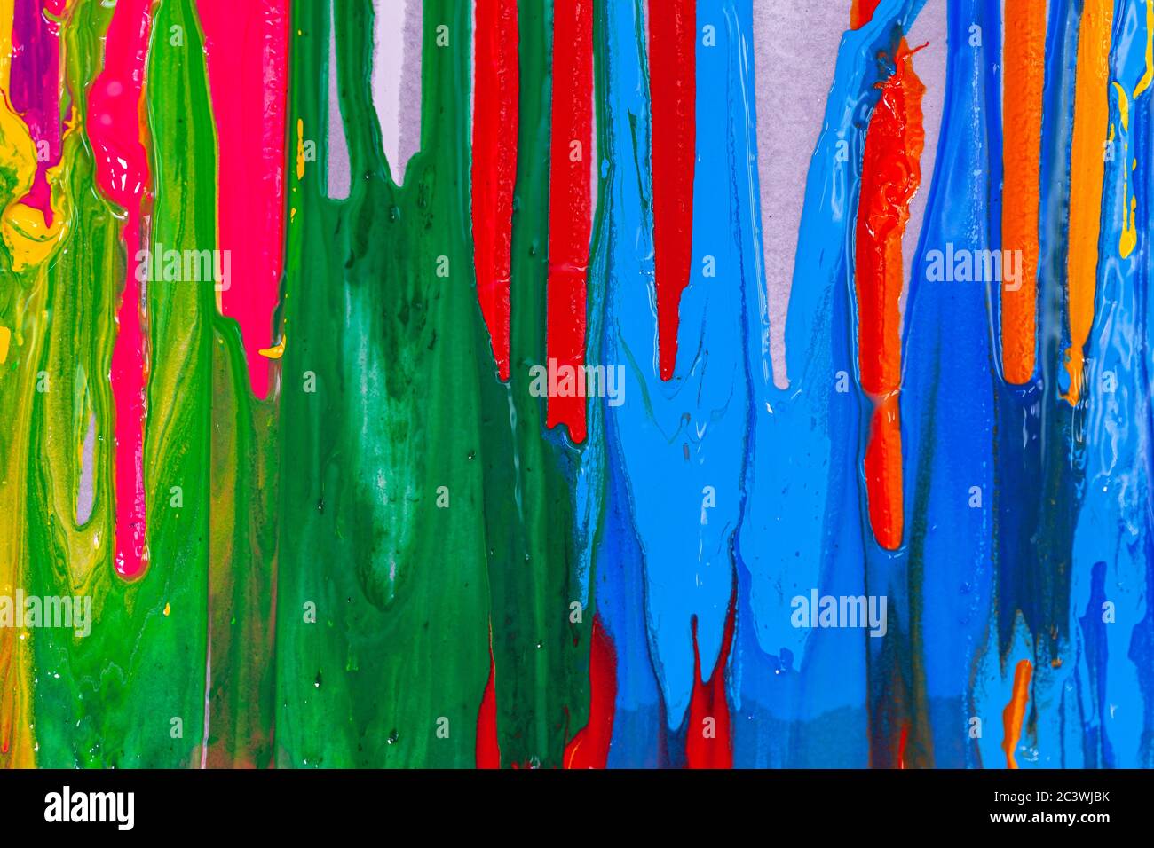 colorful of screen printing ink are dripping on white background Stock ...