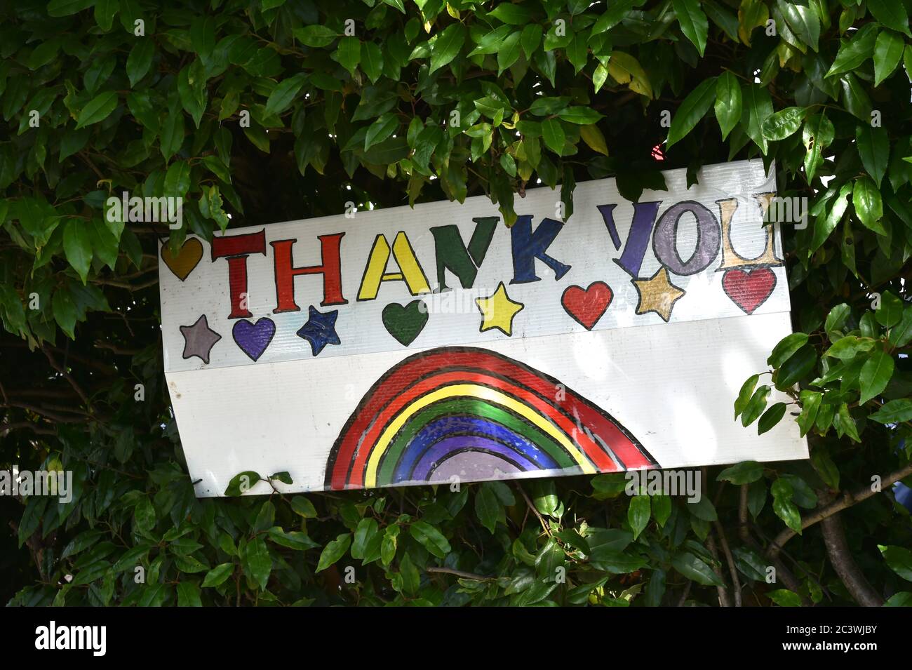 NHS thank you signs appear all over the UK during the Covid19 pandemic ...