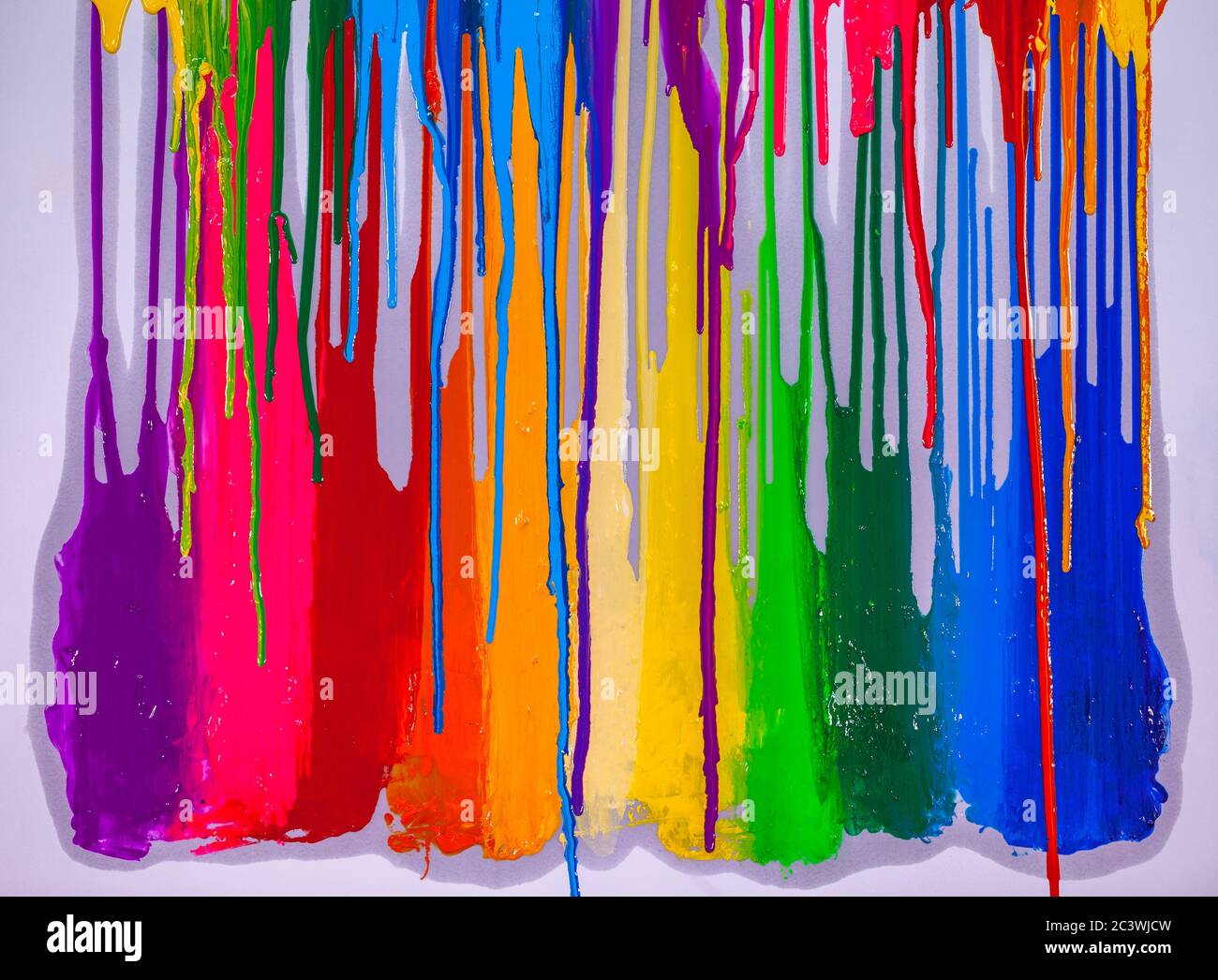 colorful of screen printing ink are dripping on white background Stock ...