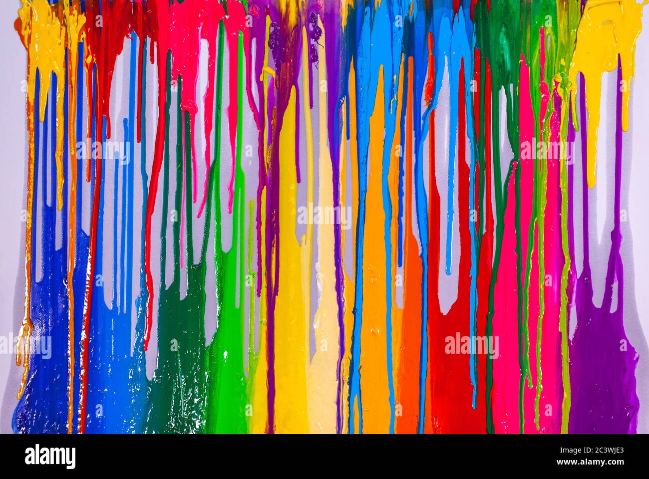 colorful of screen printing ink are dripping on white background Stock ...