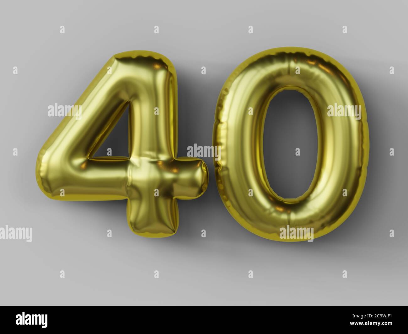 Golden balloon in shape of number 40 isolated. 3d illustration Stock ...